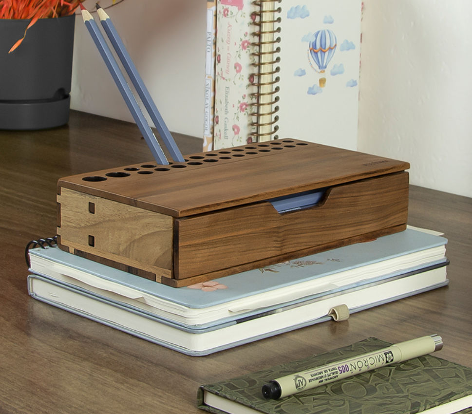 Walnut desk organizer - RK412 - WOODSAKA KFT.
