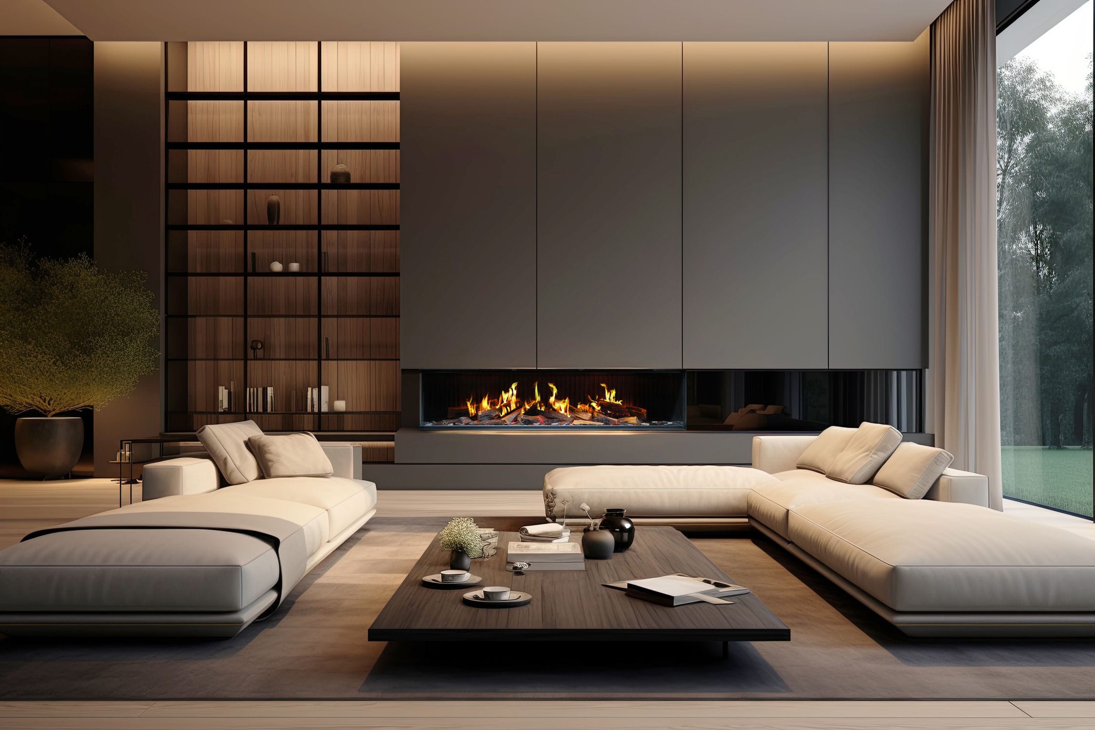 Electric fireplace - Trimline iX18 Solus - Trimline Fires - built-in ...