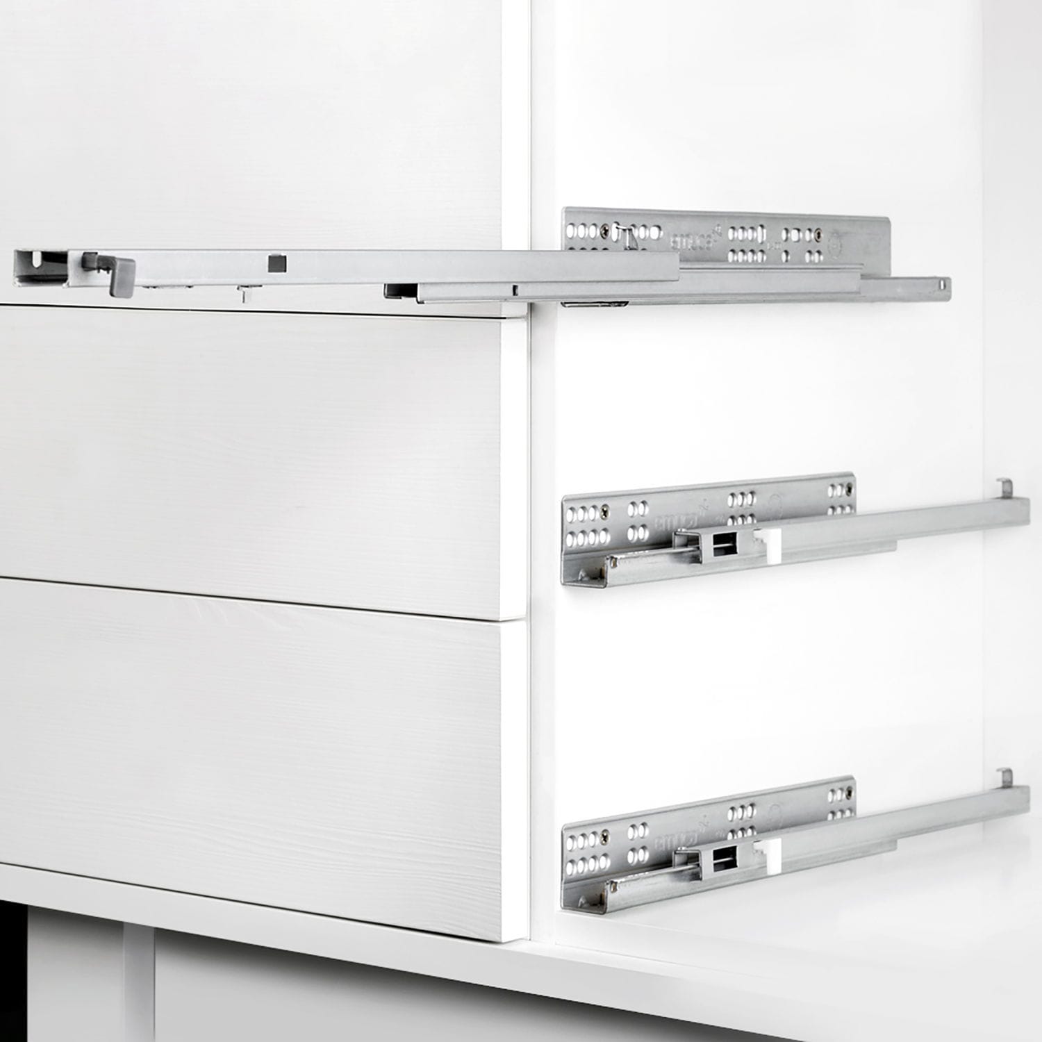 Concealed drawer runner - 3120005 - Emuca SA - integrated soft-close mechanism / full-extension ...