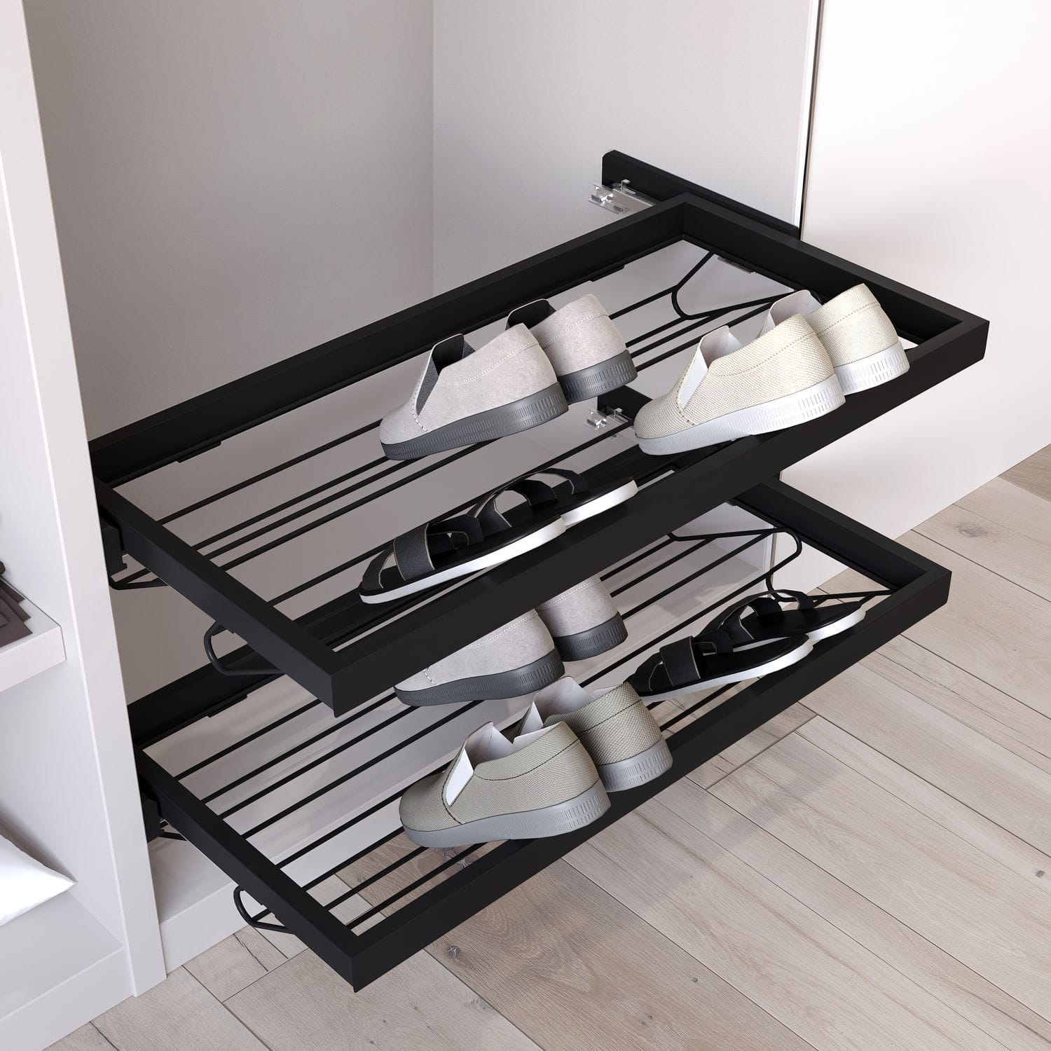 Contemporary shoe rack - 7028054 - Emuca SA - steel / aluminum / plastic