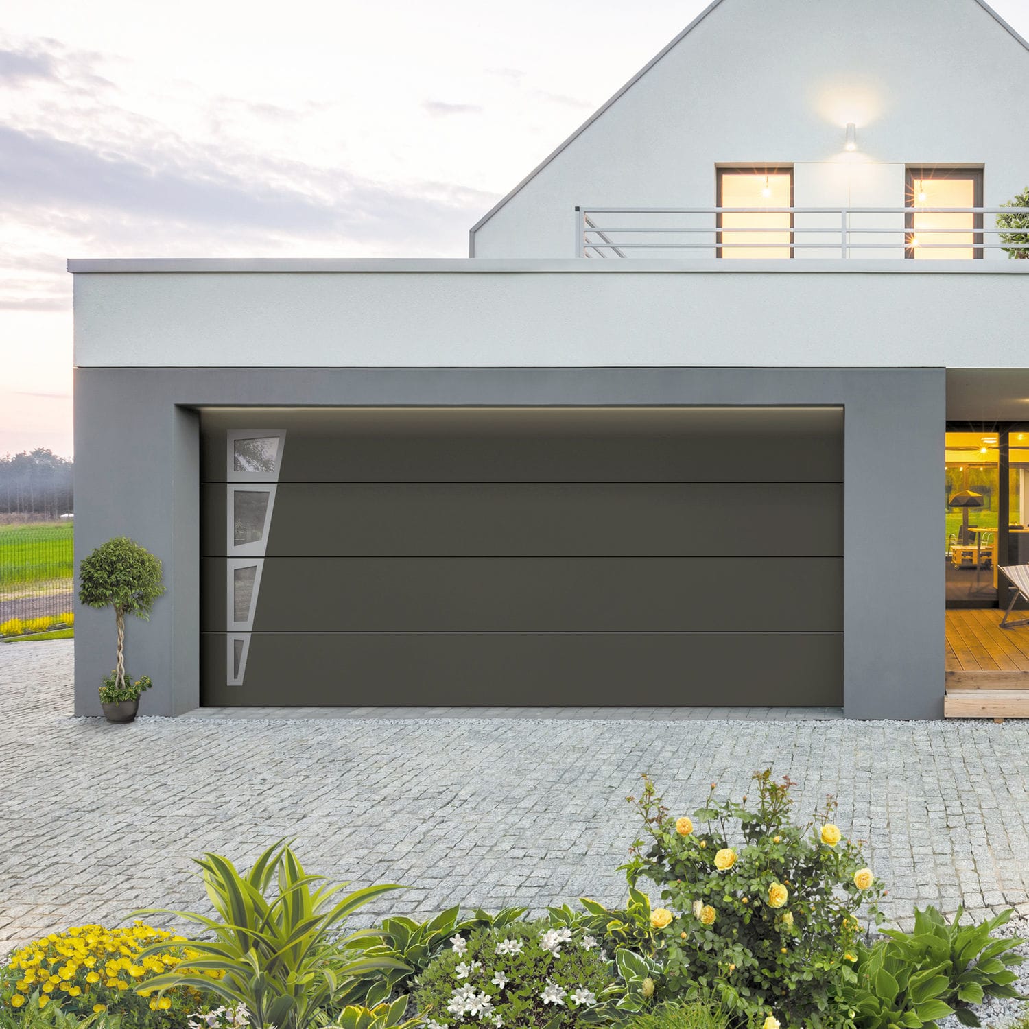 Sectional garage door - Vertical Thermo - FAME - aluminum / manual ...