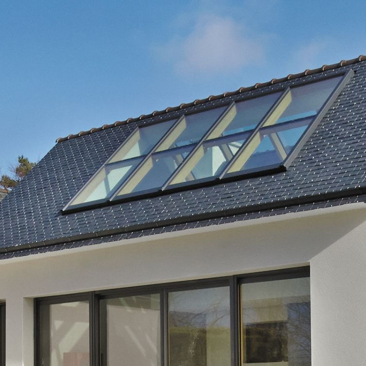 Fixed glass roof - CIEL - MEO - wooden frame / aluminum frame / double ...