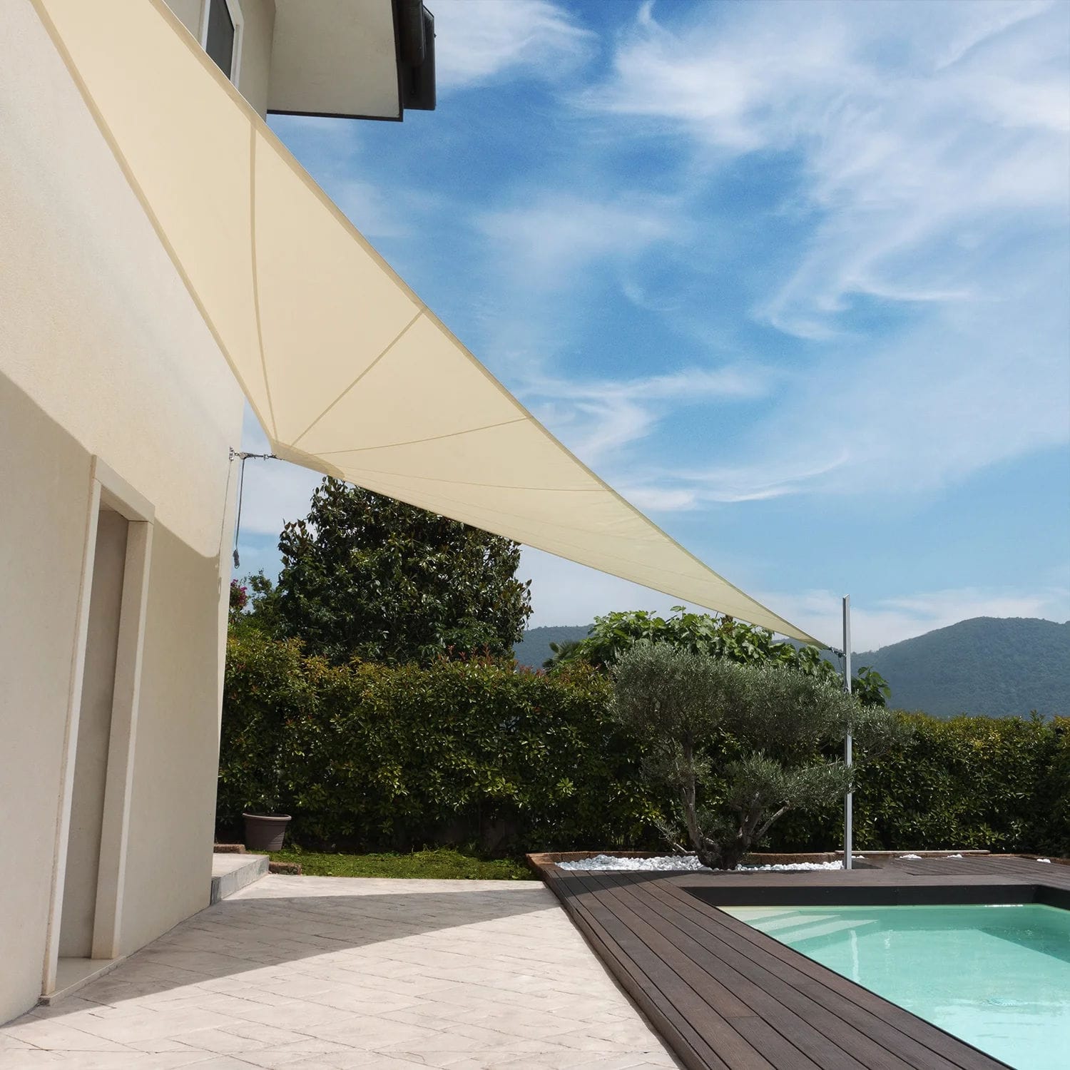 Retractable shade sail - SOLARIA - Maanta - wind-resistant / UV ...