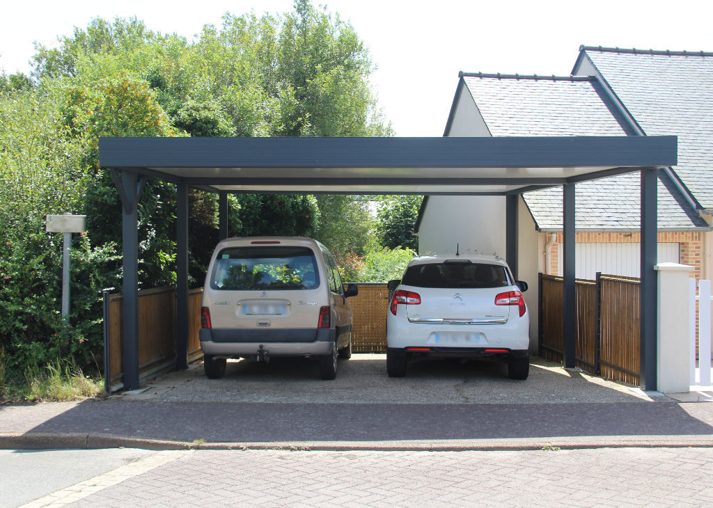 Aluminum carport - ALU-GLASS - double / sandwich panel canopy / custom