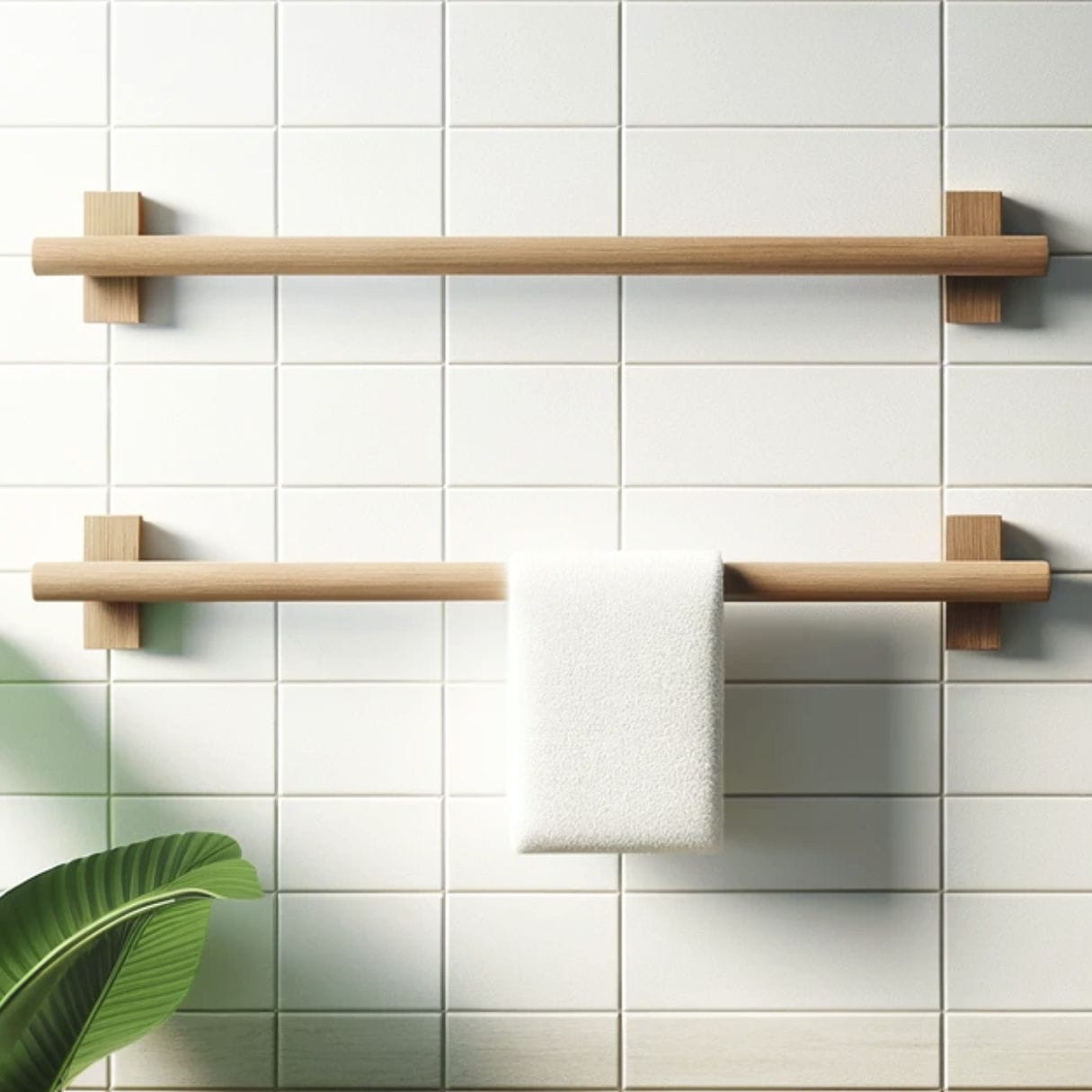 1-bar towel rack - Eterea - Ssafia - wall-mounted / solid wood