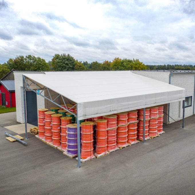 Galvanised steel canopy - Finest Hall - plastic / inclined / contemporary