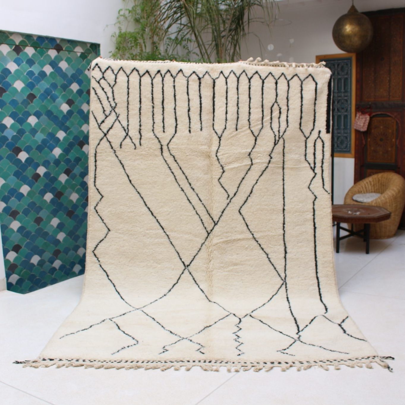 Contemporary rug - lines beni ourain - MUSMUS RUGS - patterned / wool ...