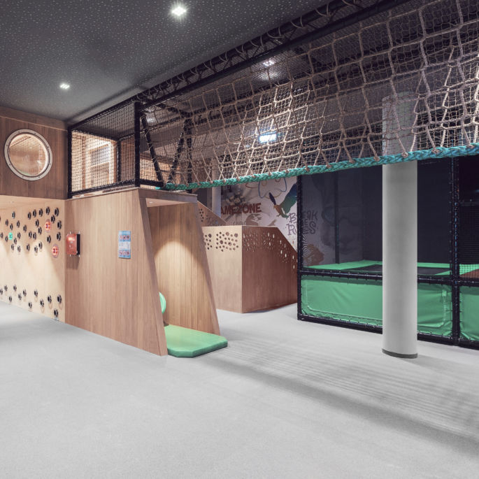 Rope playground bridge - SPI Global Play - fiberglass / wooden