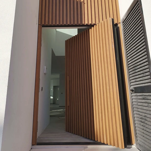 Entry door - Naturelle - DHER - composite / pivoting with offset axis ...