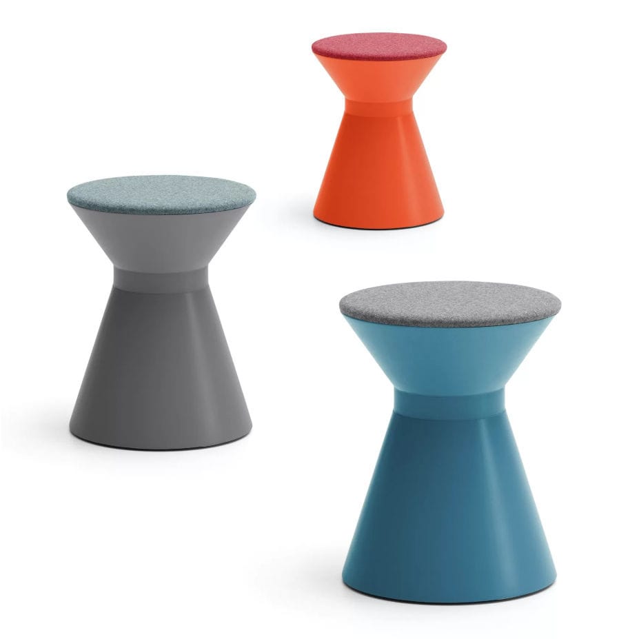 Contemporary stool - NUN - TM Leader Contract - fabric / solid wood / MDF