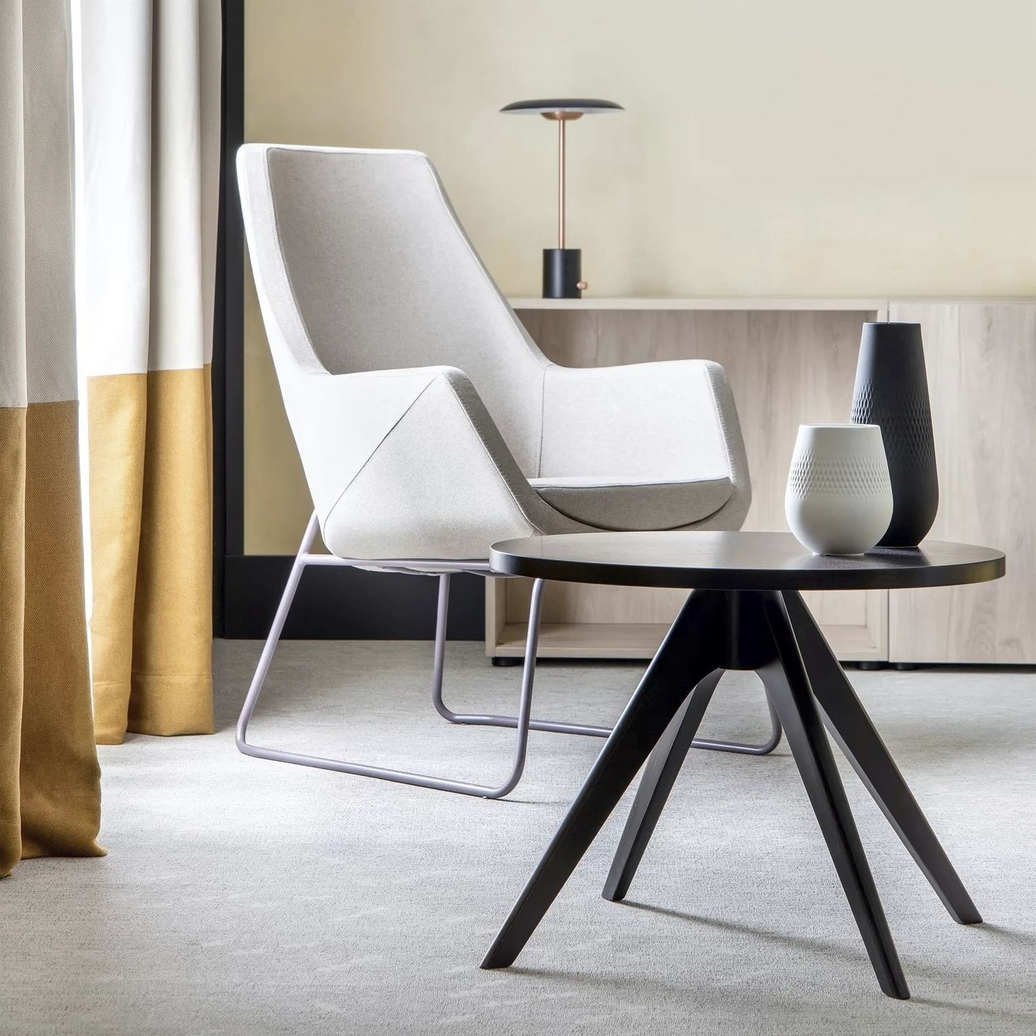 Contemporary side table - OUD - TM Leader Contract - metal / wood / melamine