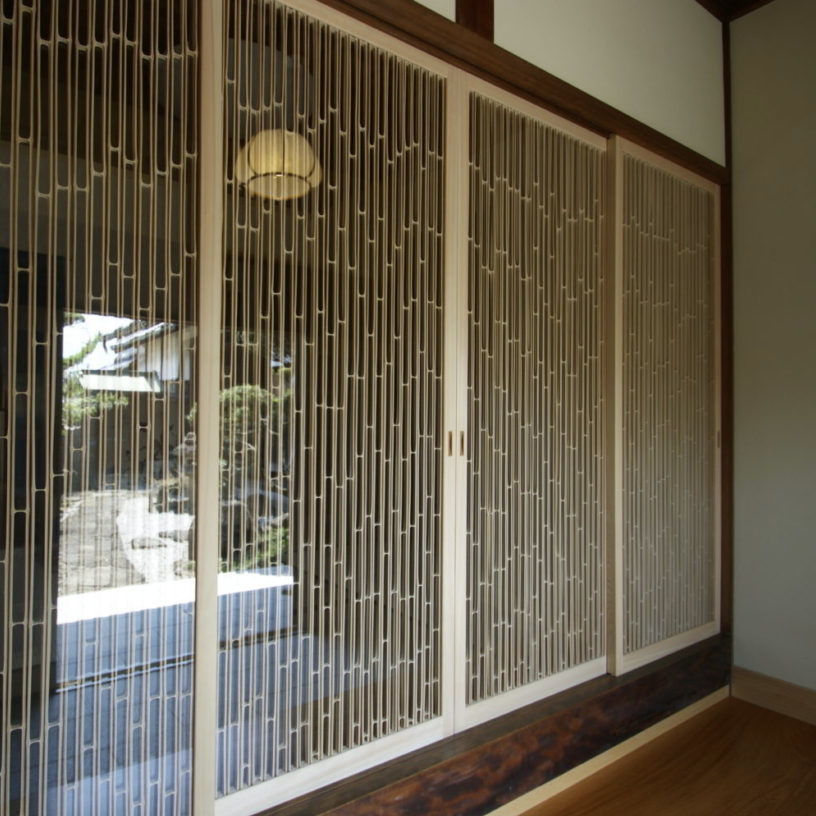 Exterior door - V Series - TAKEROKU Co.,Ltd - bamboo / sliding ...