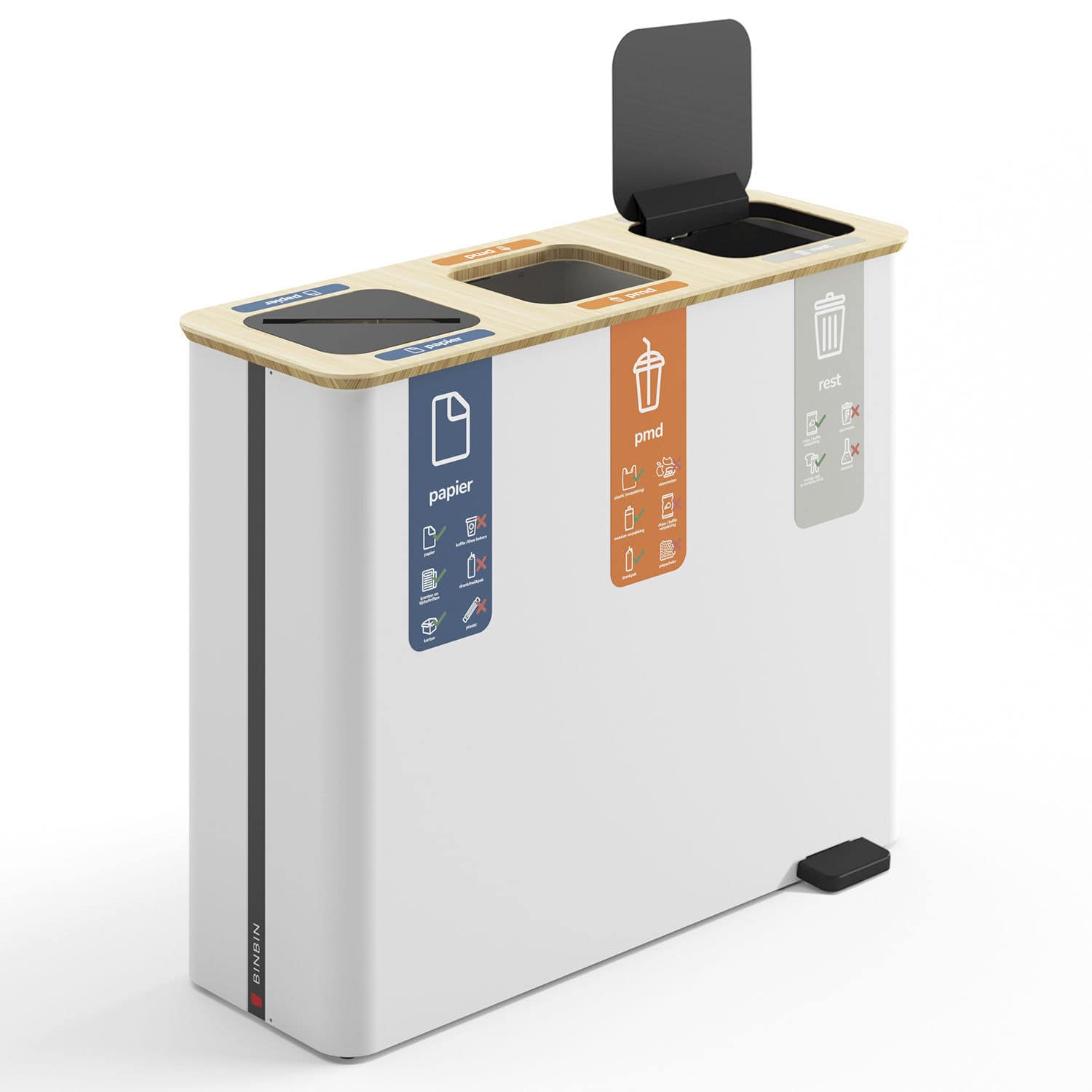 Powder-coated steel trash can - Pedal 60×3 - BINBINgroup - lacquered ...