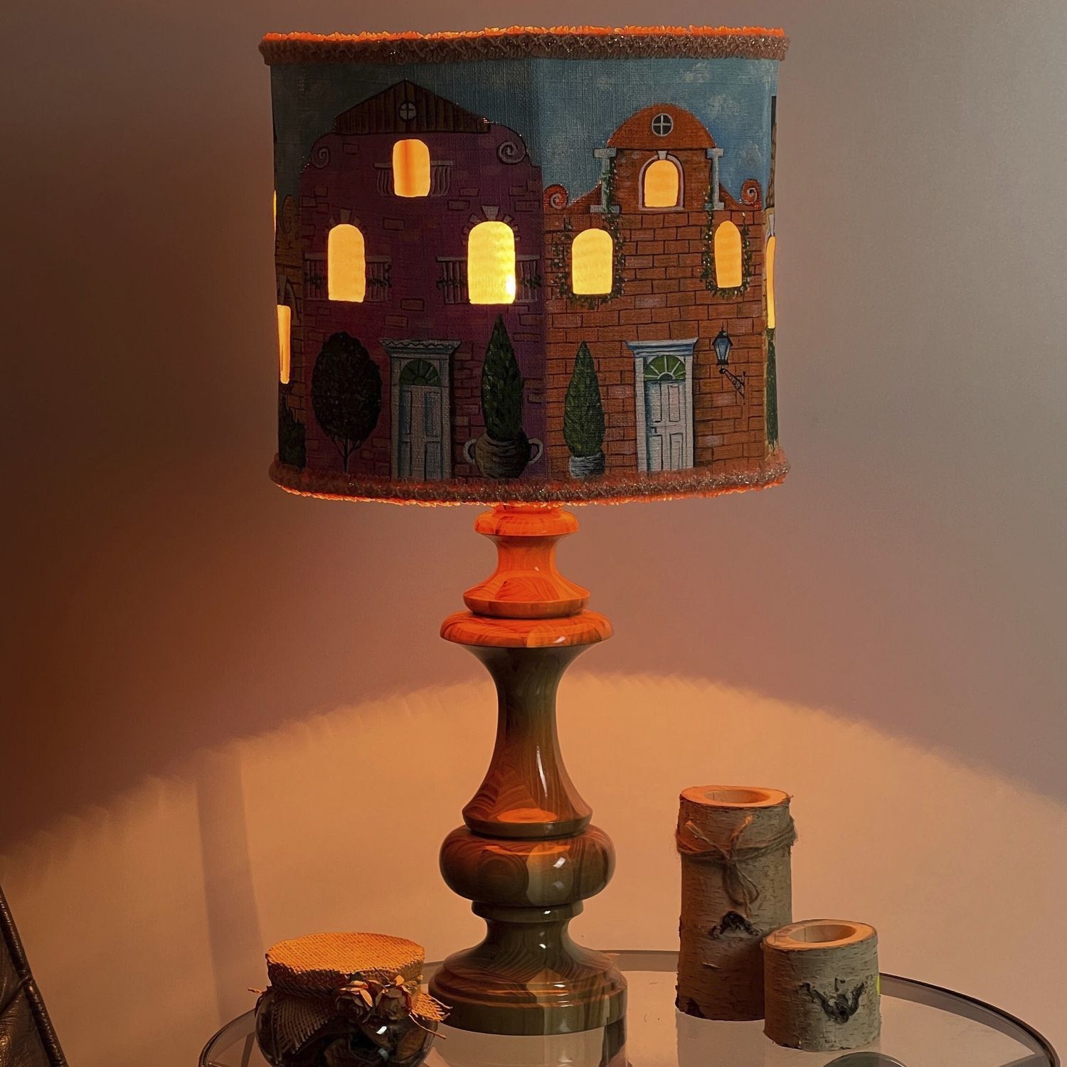 Table lamp - Liverpool 03 - DelightLamps - fabric / wooden / Art Deco