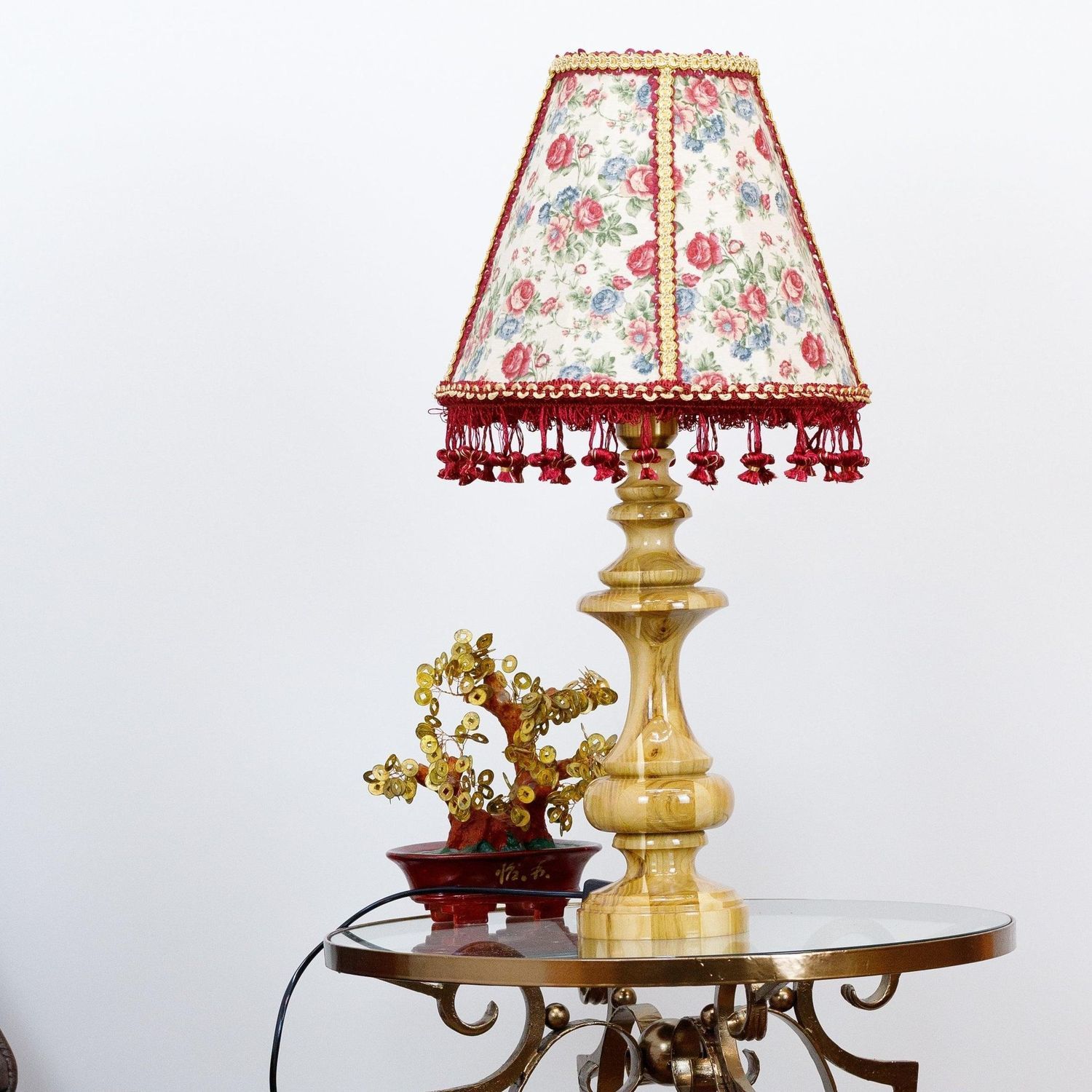 Table lamp - Prague 01-03 - DelightLamps - fabric / wooden / traditional