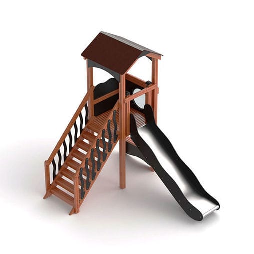 Upright slide - MERCURY EARTH NATURE - Elysee - for playground / wooden ...