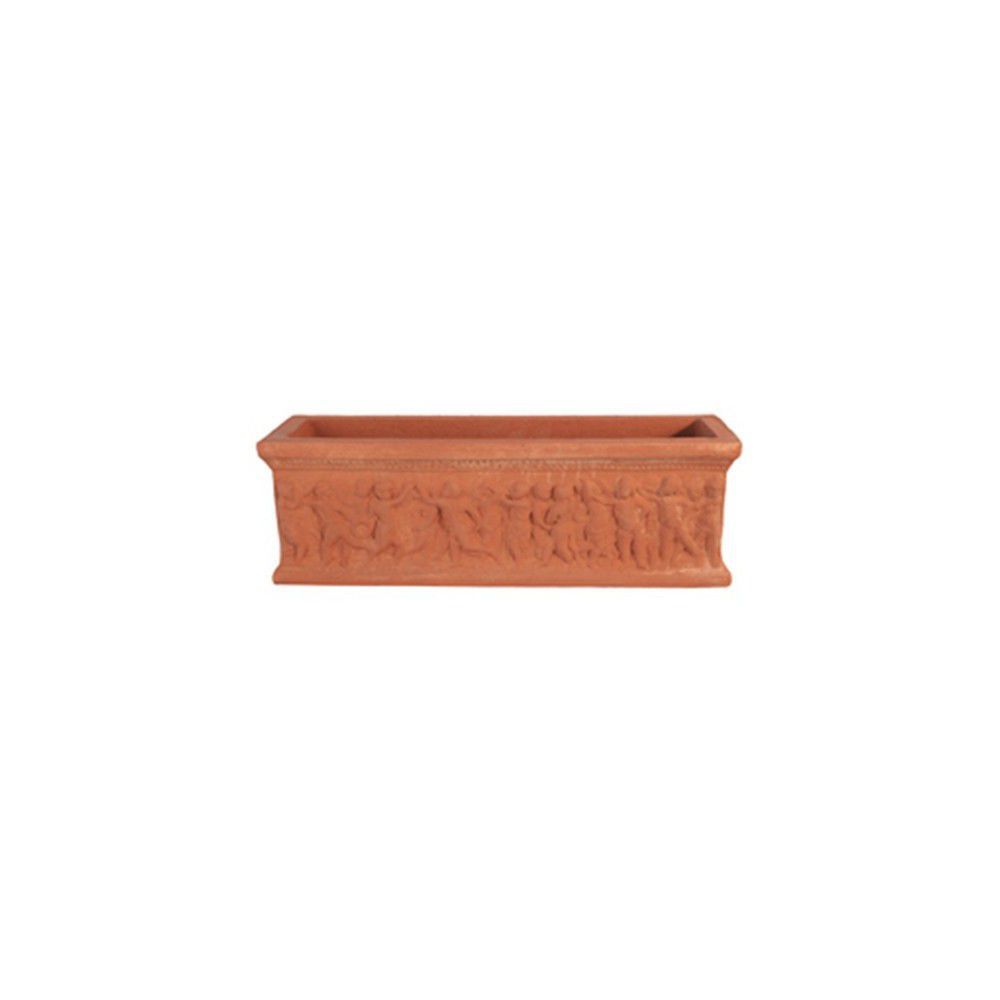 Terracotta planter - con putti - cestenoli srl - rectangular / handmade ...
