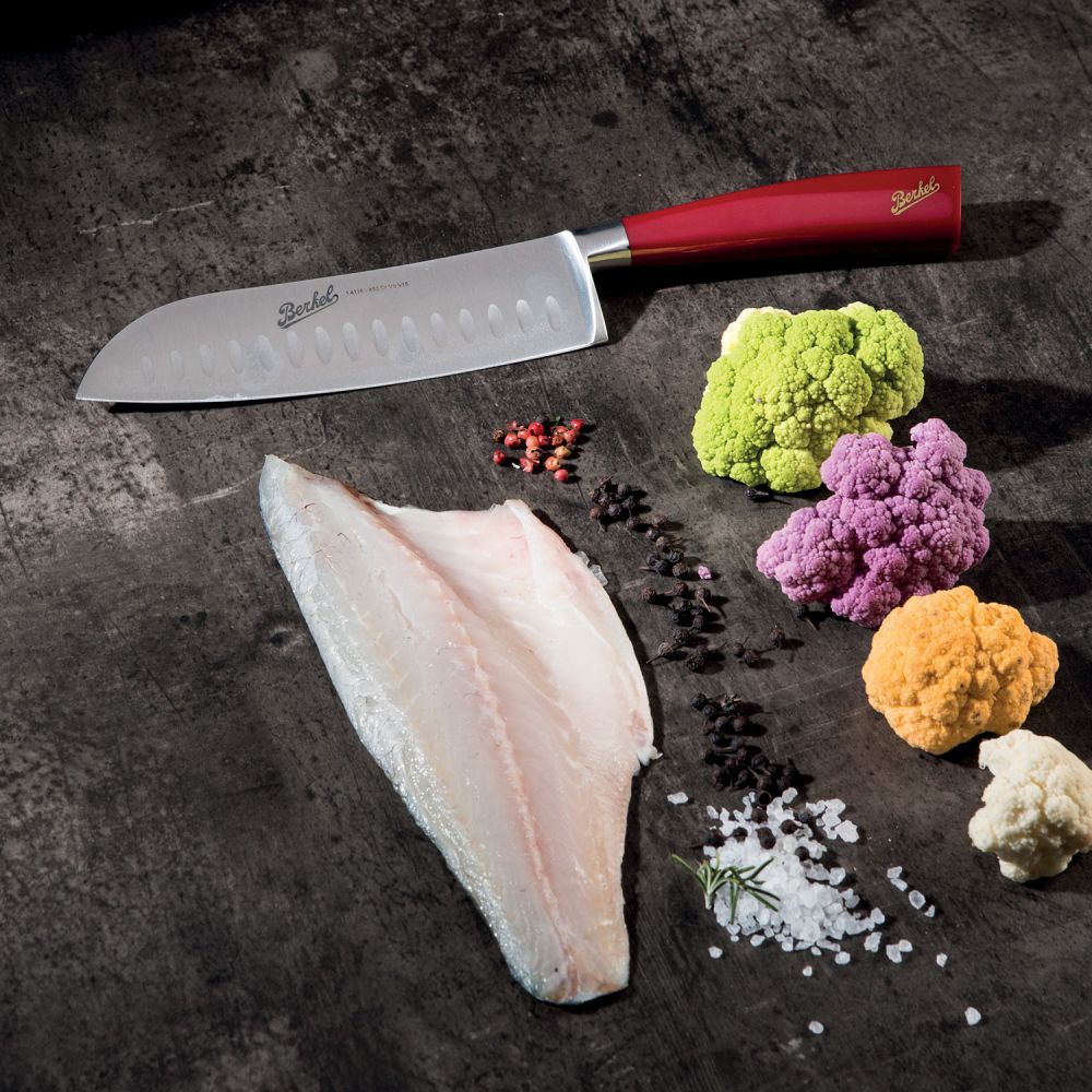 Kitchen knife with resin handle - ELEGANCE SANTOKU 18 RED - Berkel ...