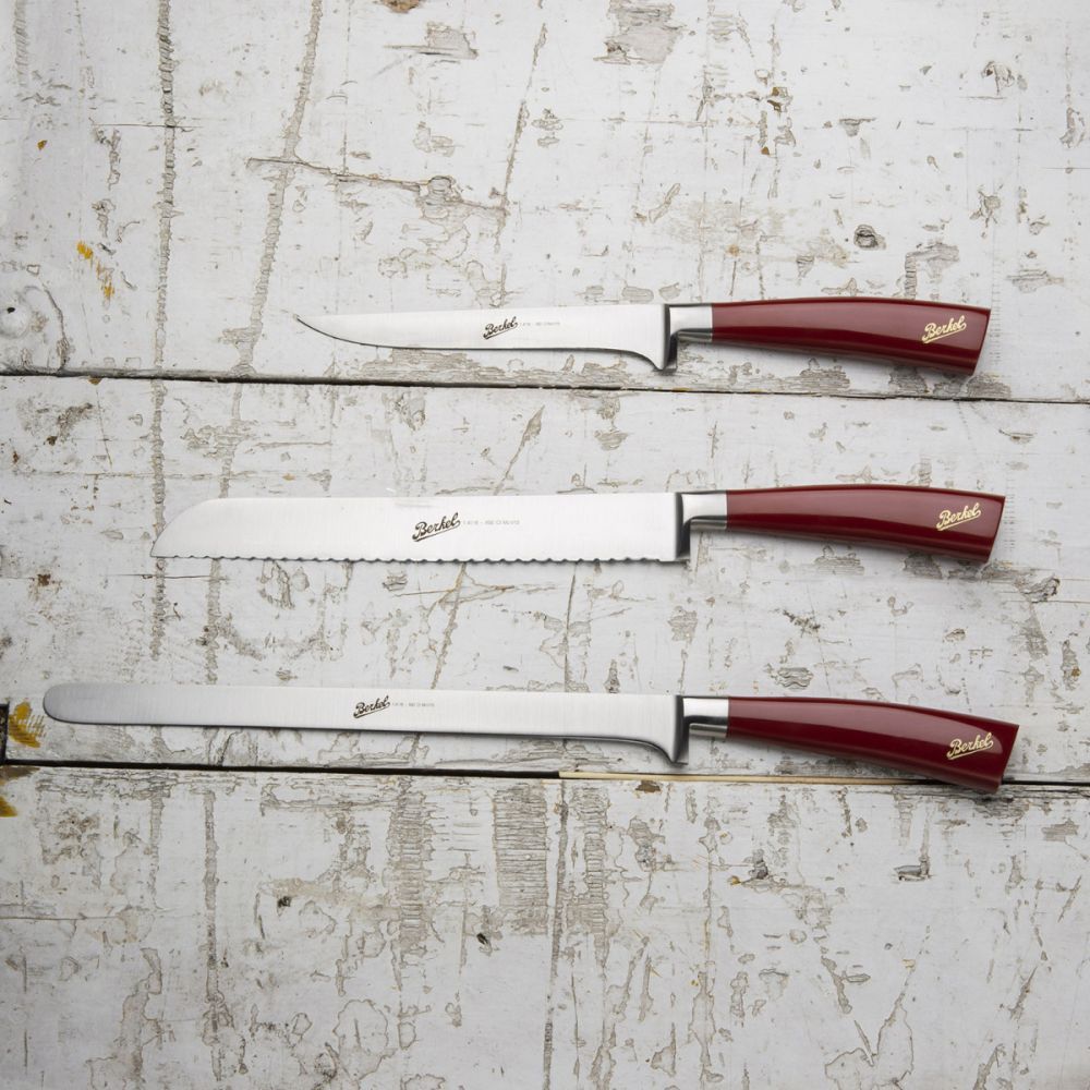 Kitchen knife with resin handle - ELEGANCE SET OF 3 RED - Berkel - with ...