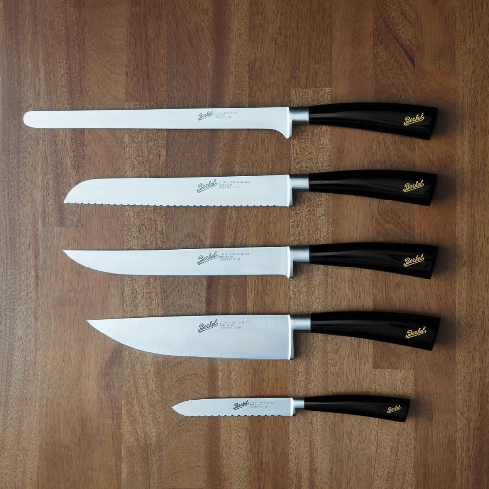 Kitchen knife with resin handle - ELEGANCE SET OF 5 BLACK - Berkel ...