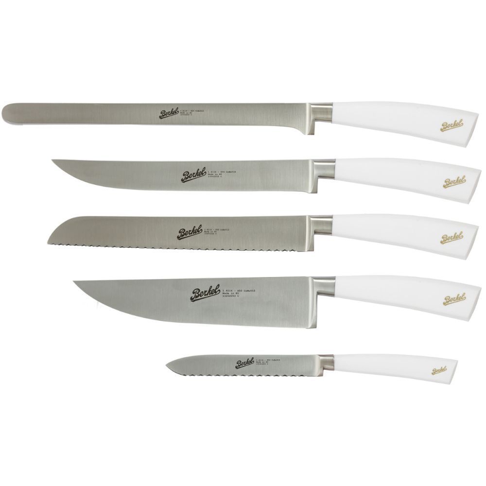 Kitchen knife with resin handle - ELEGANCE SET OF 5 WHITE - Berkel ...