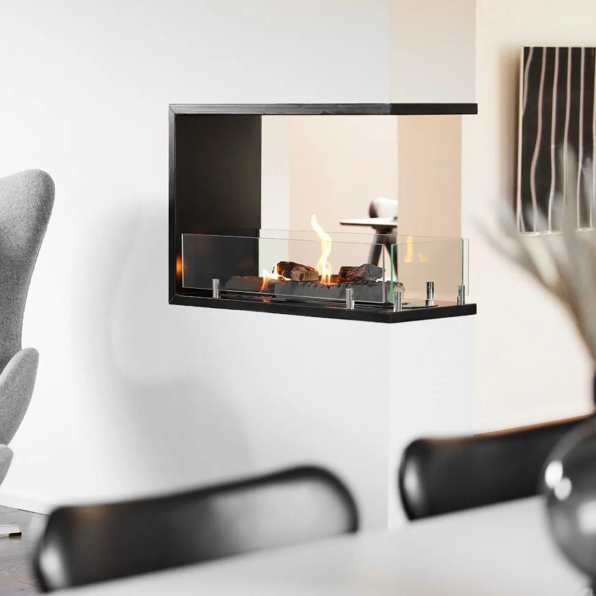 Bioethanol fireplace - Clever - Le Feu - built-in / 3-sided / open hearth