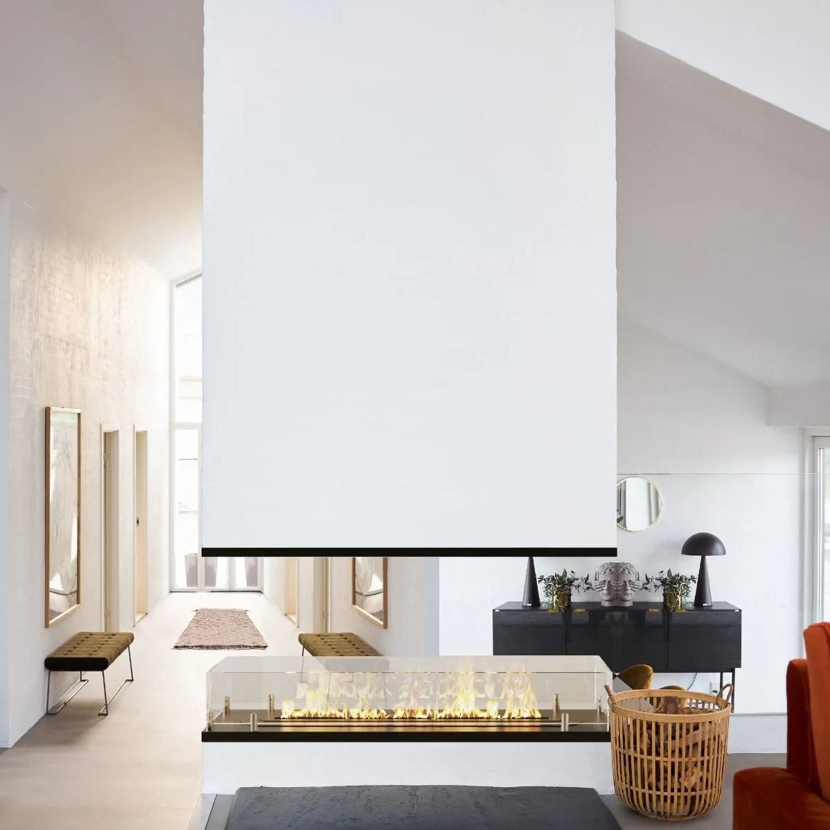 Bioethanol fireplace - Clever - Le Feu - built-in / 4-sided / open hearth