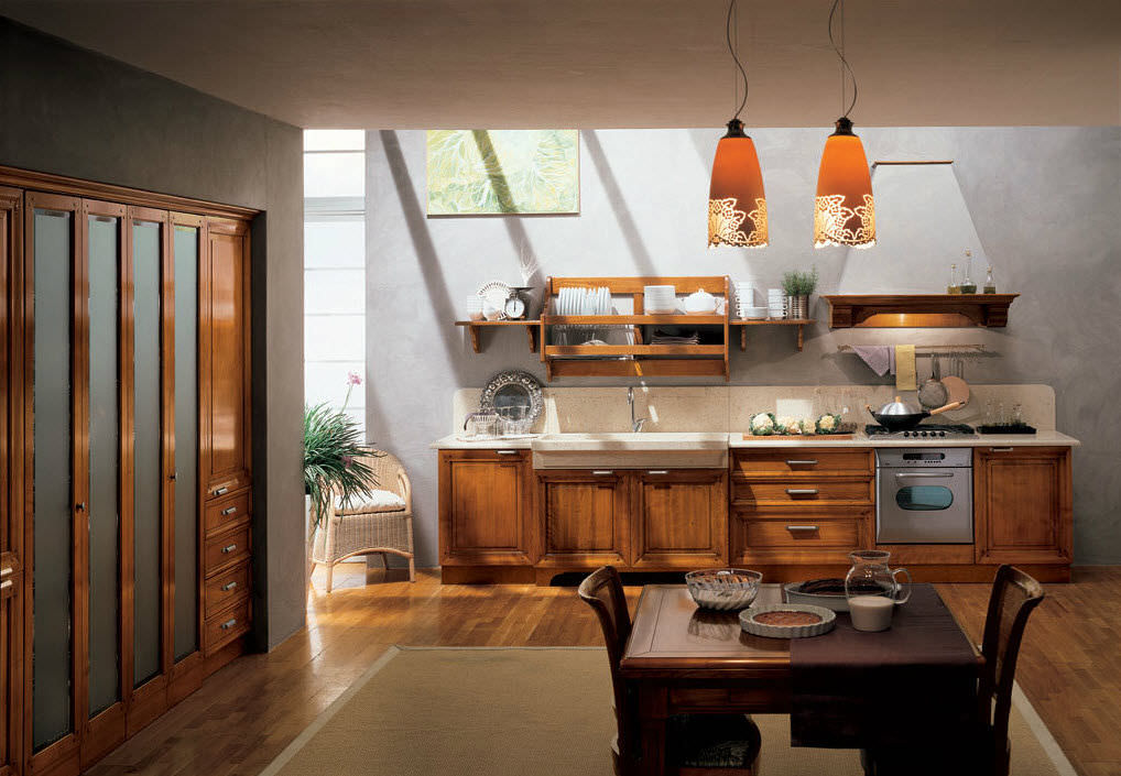 Traditional kitchen - ALTAMAREA - BAMAX - solid wood / wooden / with handle