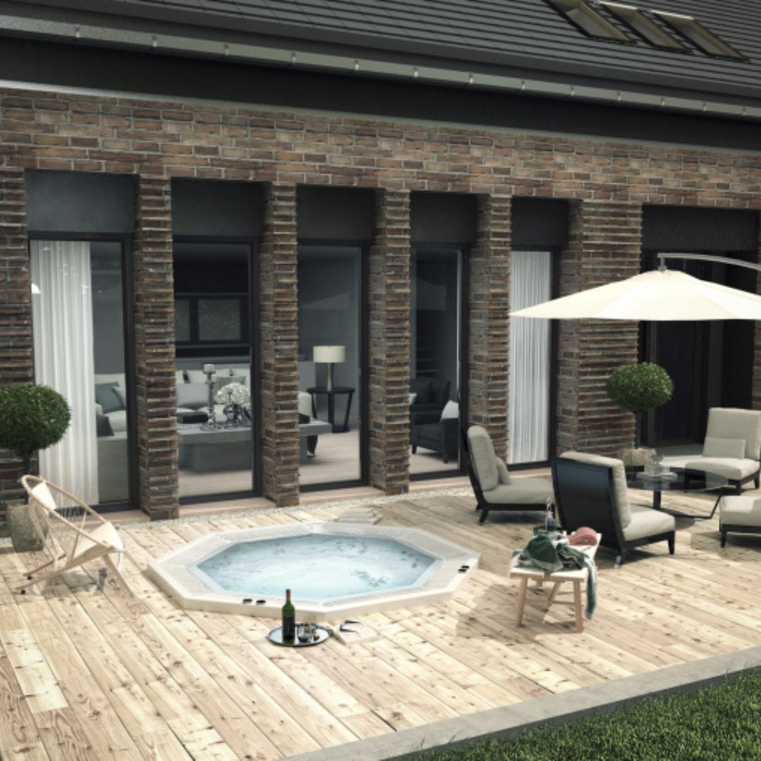 Built-in hot tub - Natalie - Catalina Spas - above-ground / octagonal ...