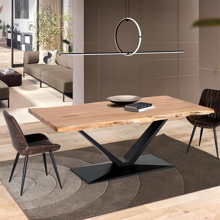 Modern dining table - 1627 - Giner y Colomer - wooden / metal base / rectangular