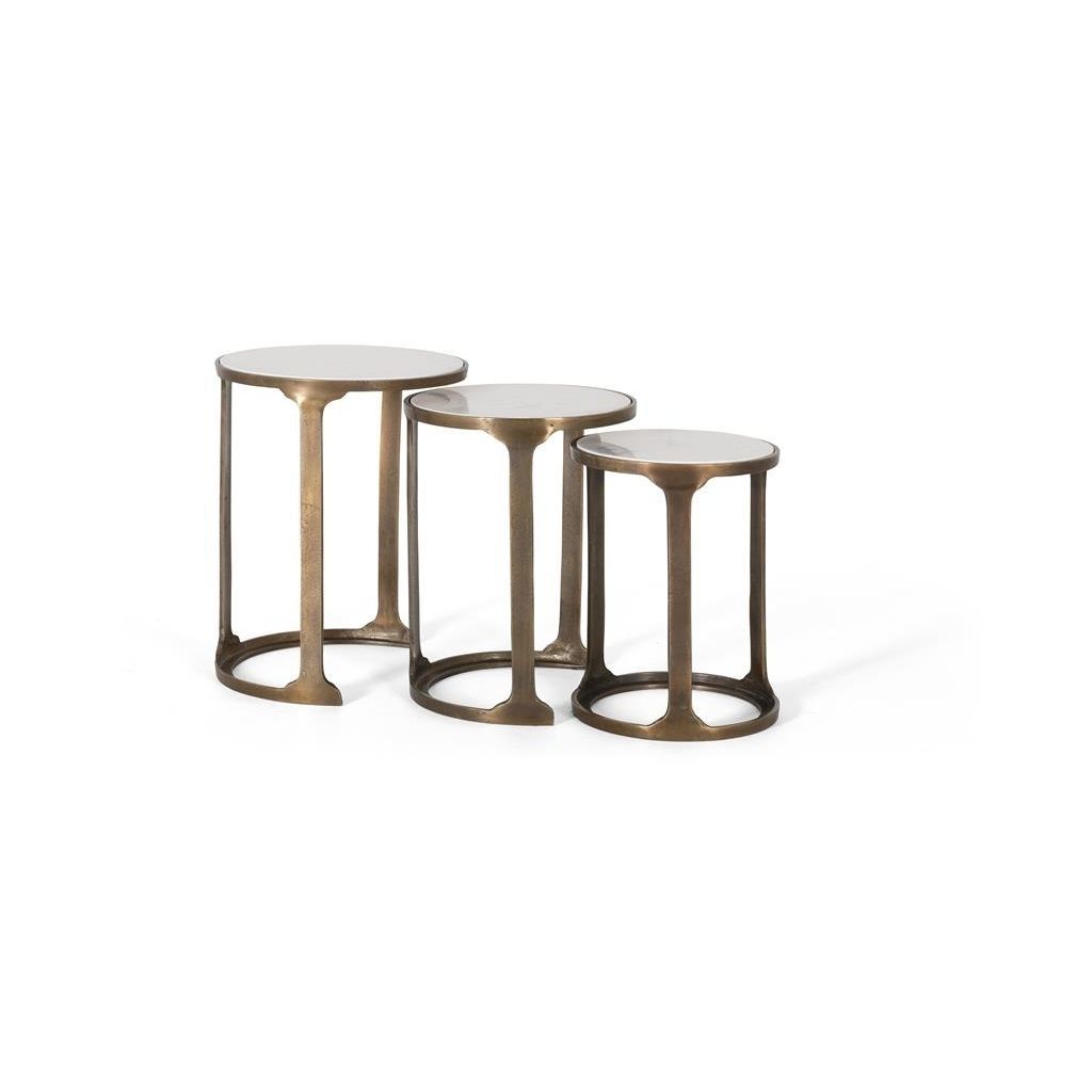 Contemporary nesting tables - 1491 - Giner y Colomer - marble / metal ...