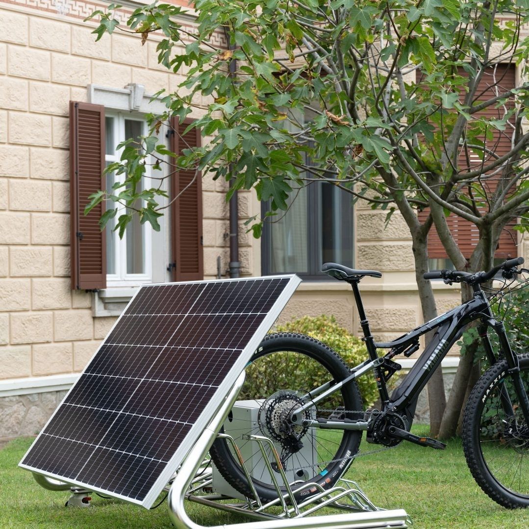 Floor-mounted bike rack - TUBE-S-A (TUBE-S-R) - Manlu - with solar ...