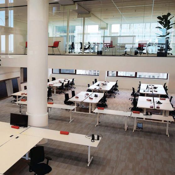 Workstation desk - GRID - BULO - contemporary / steel / melamine