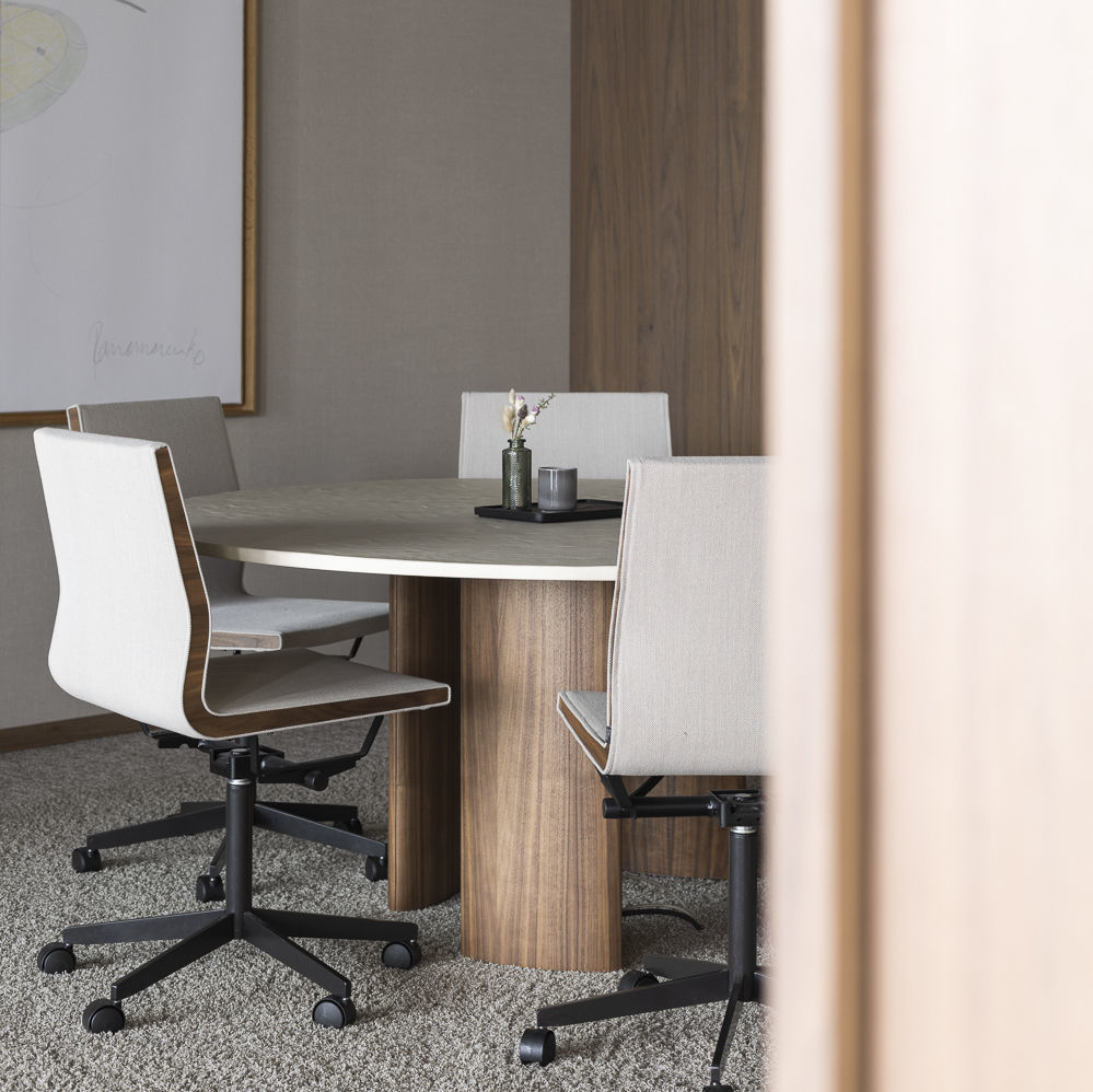 Contemporary office chair - VVD - BULO - indoor / leather / metal base