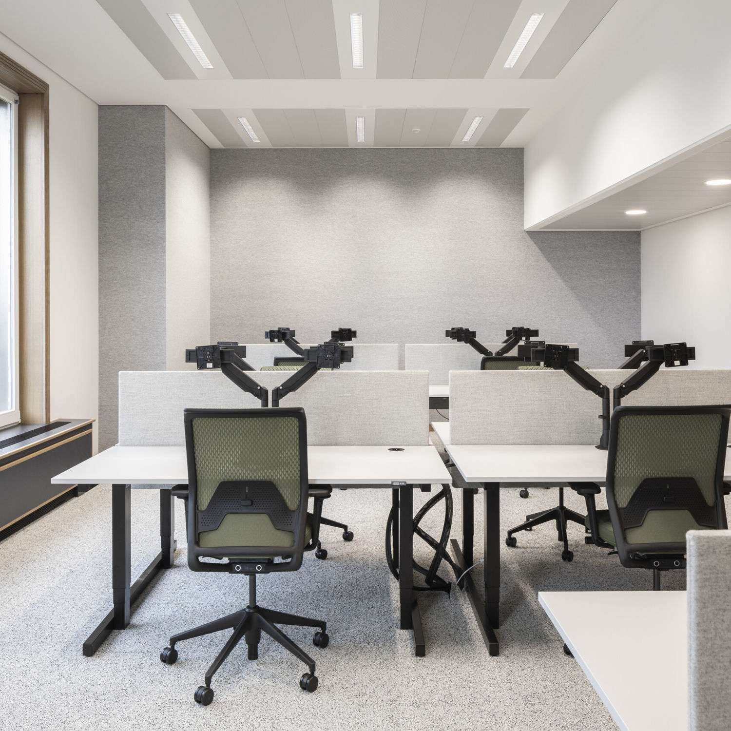 Workstation desk - GRID - BULO - contemporary / steel / melamine