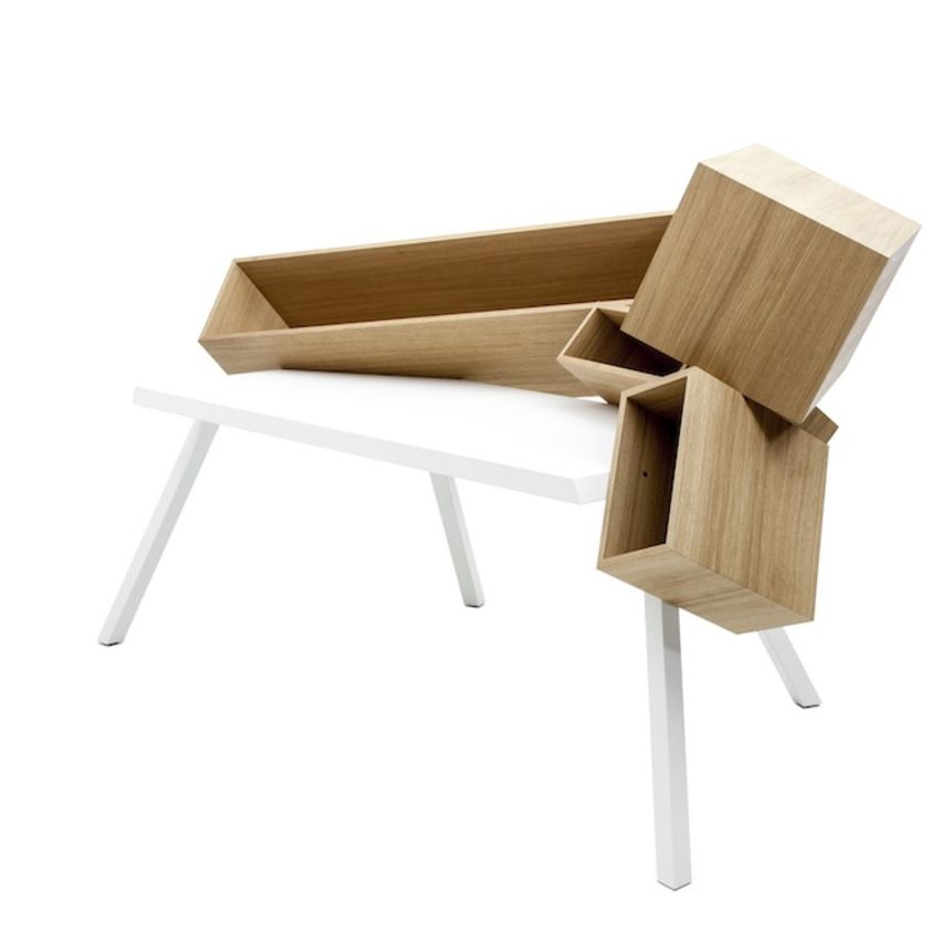 Original design desk - OVERDOSE - BULO - oak / MDF / plywood