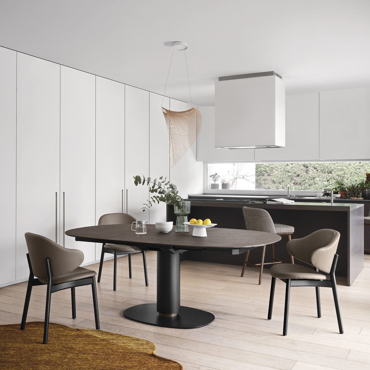 Contemporary table - elson - calligaris - glass / ceramic / marble