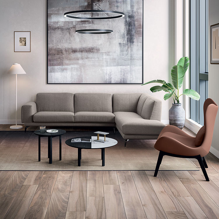 Modular sofa - hammer - calligaris - corner / gray / brown