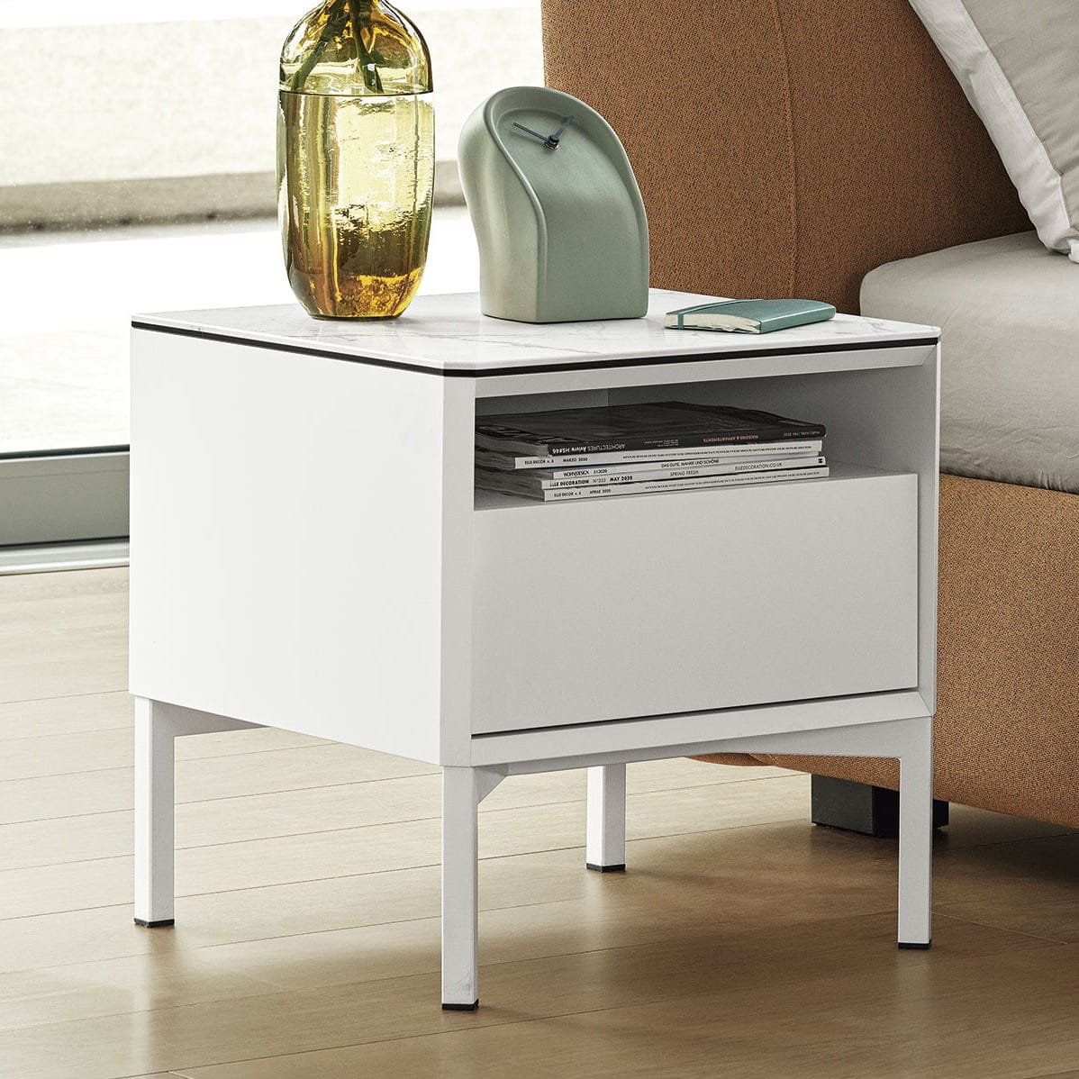 Contemporary bedside table - york - calligaris - wooden / ceramic ...