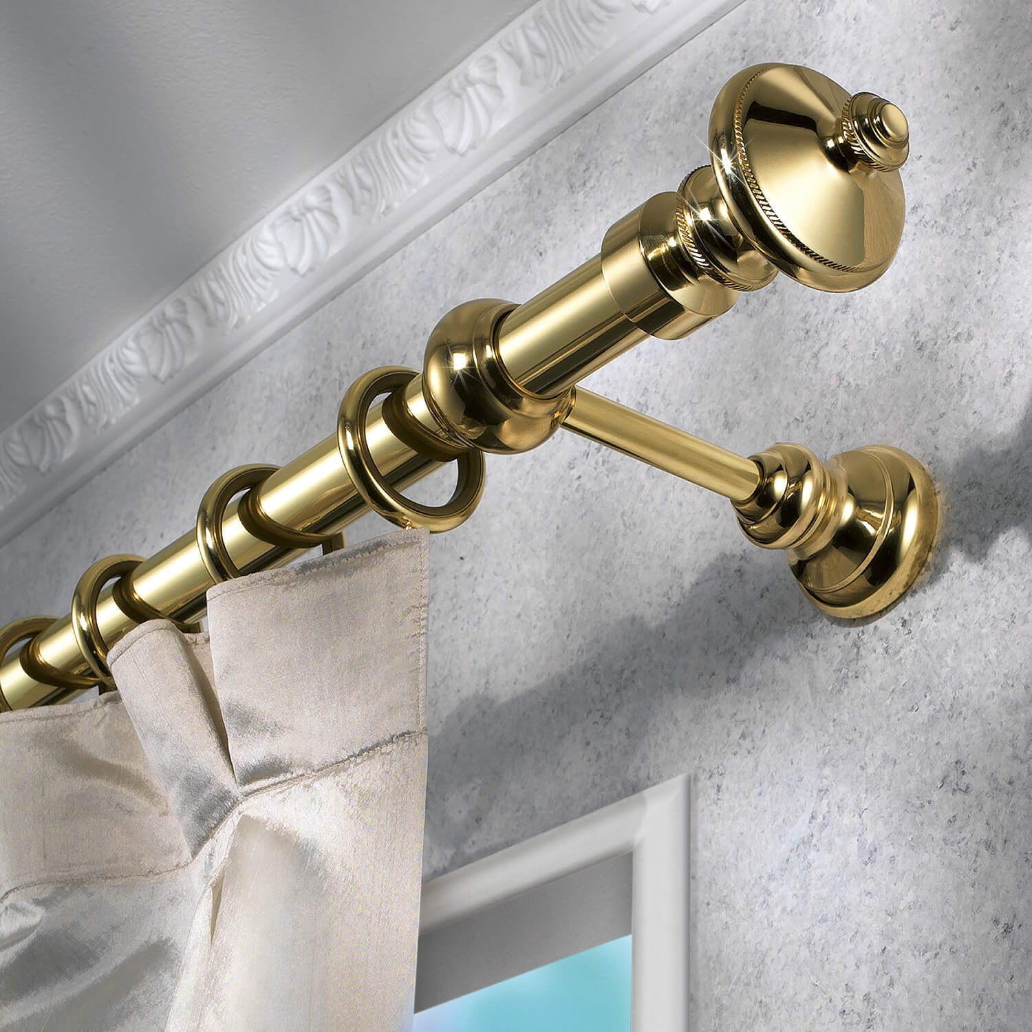 Brass curtain rod - VIVIANA - CASA VALENTINA - wall-mounted / window