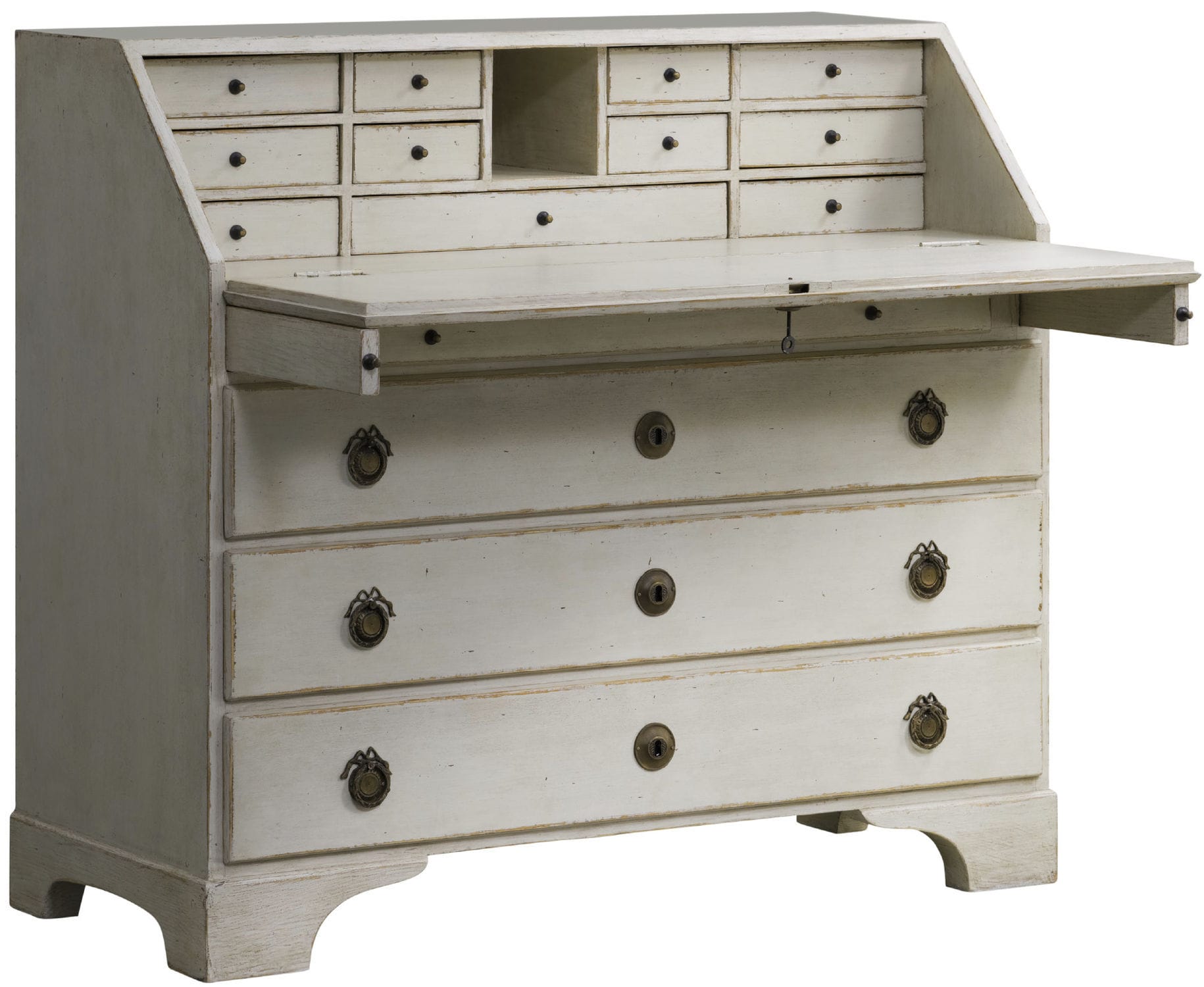 Gustavian style secretary desk - GUS073 - CHELSEA TEXTILES - teak
