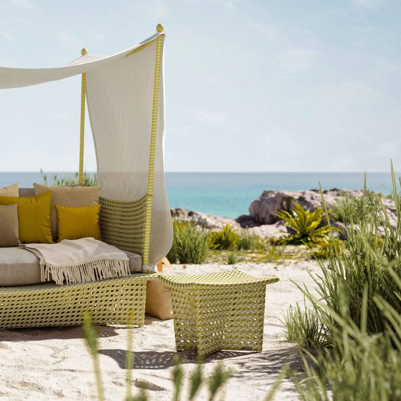Contemporary side table - DAYDREAM - DEDON GmbH - synthetic fiber ...