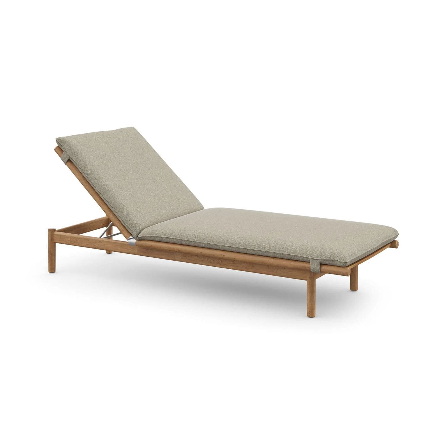 Contemporary sun lounger - TIBBO - DEDON GmbH - fabric / teak / indoor