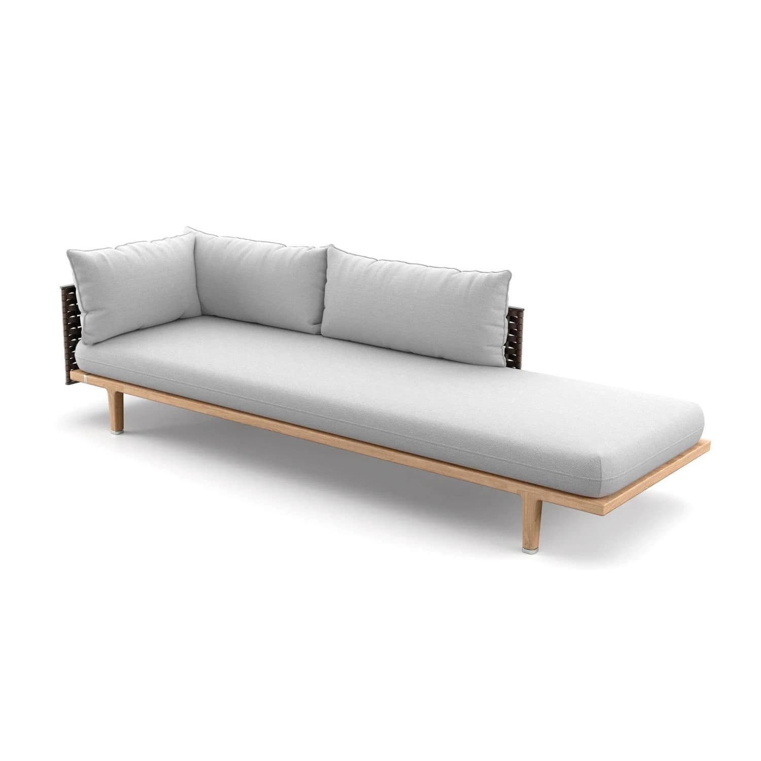 Contemporary daybed - SEALINE BCW - DEDON GmbH - fabric / teak / teak base
