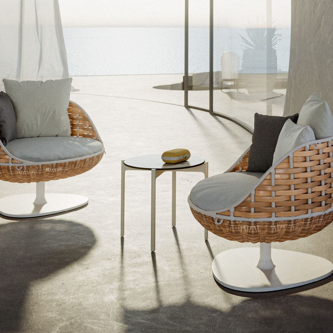 Contemporary side table - IZON - DEDON GmbH - glass / laminate ...