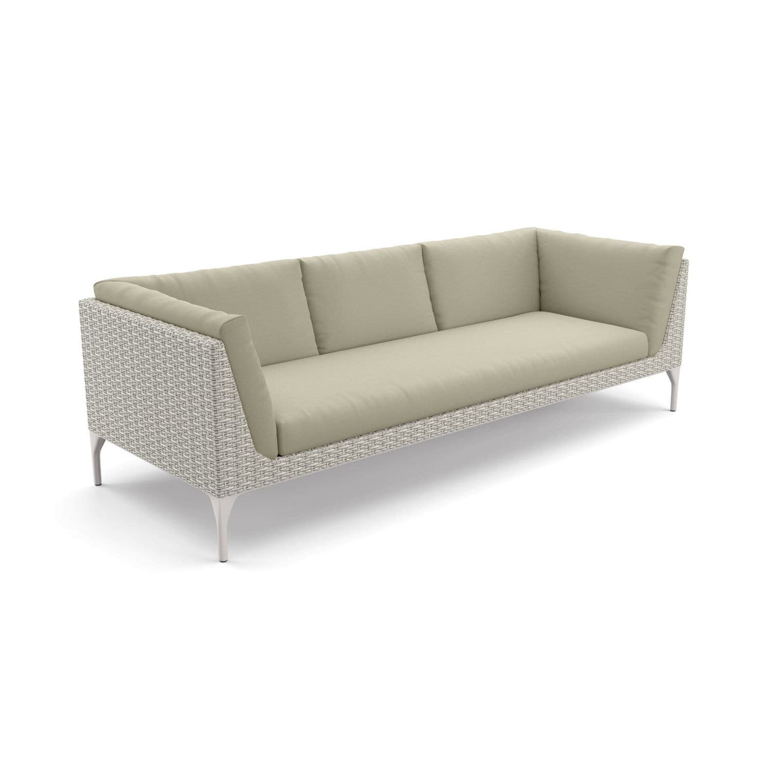Contemporary sofa - MU - DEDON GmbH - outdoor / fabric / with armrests