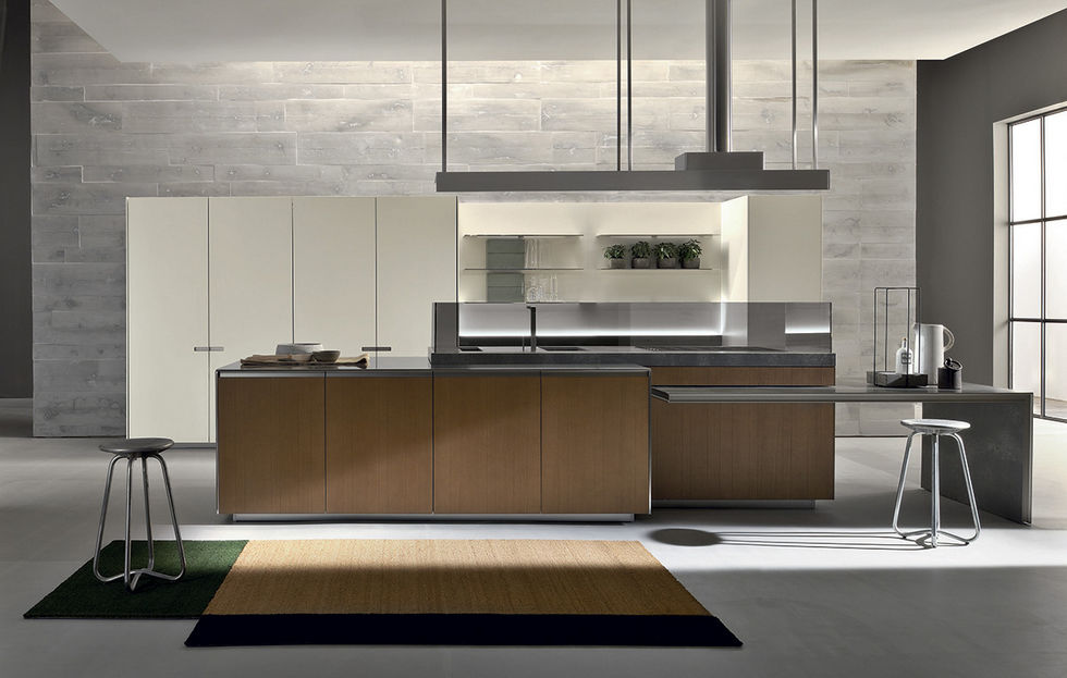Contemporary kitchen - ICON - ERNESTOMEDA - wood veneer / island ...