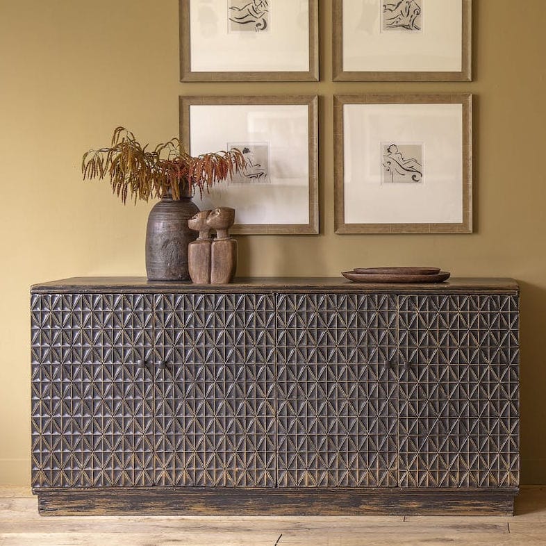 Contemporary sideboard - BOSSA - FLAMANT - pine / metal / with swing doors