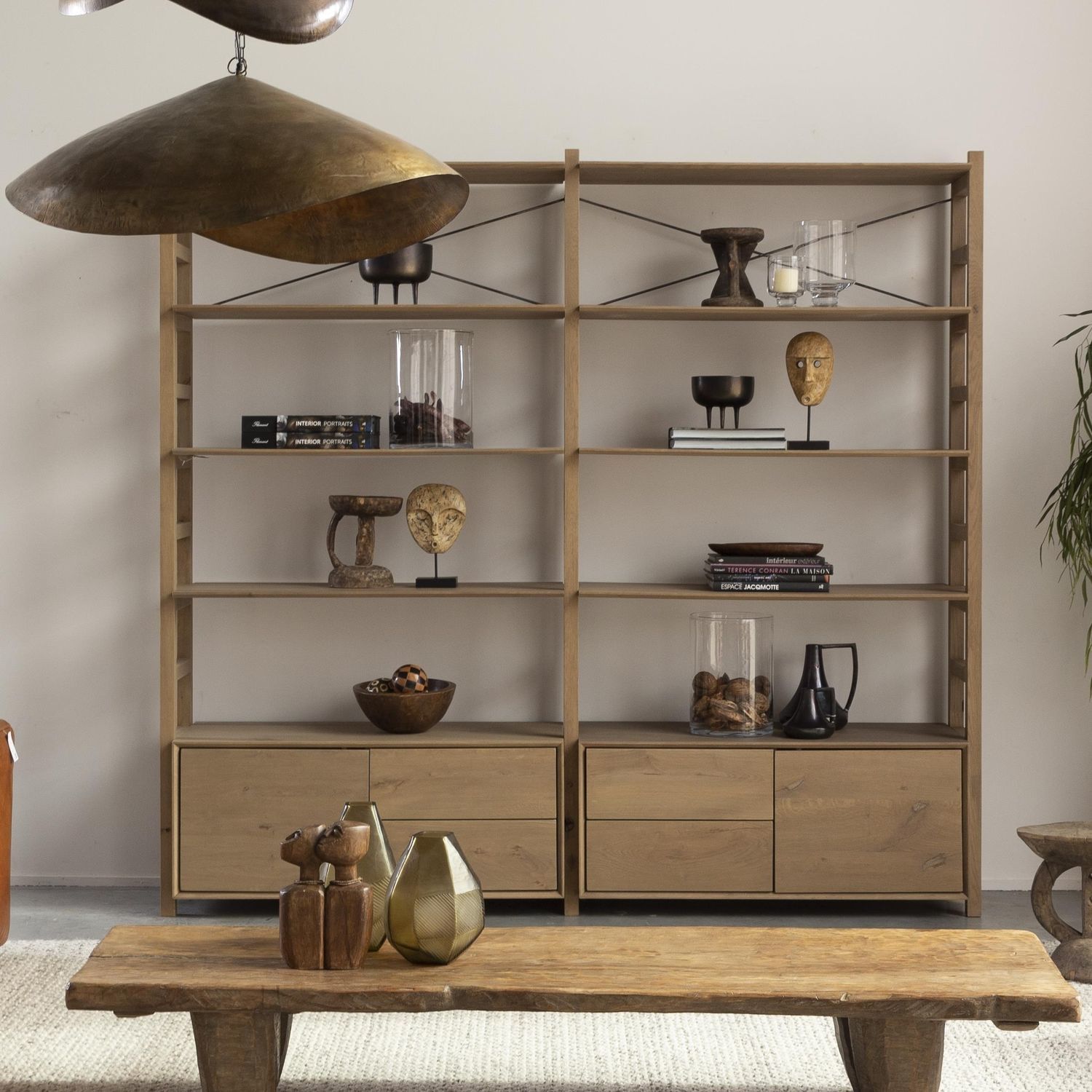 High shelf - ABER - FLAMANT - contemporary / oak / with storage compartment