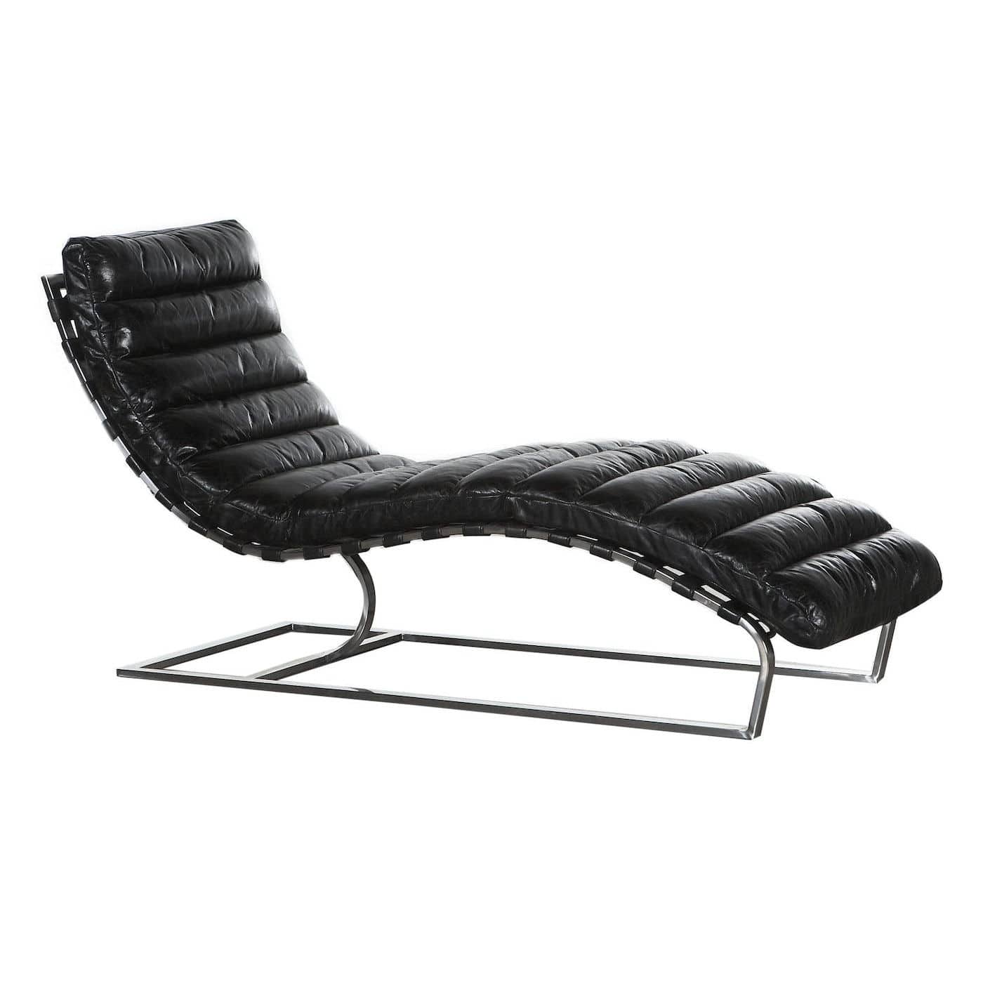 Contemporary chaise longue - MASON - FLAMANT - leather / steel / 1-person